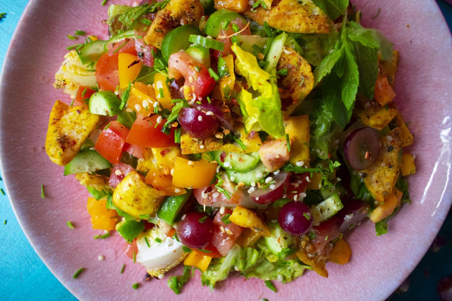 Niki’s Grape and Fattoush Salad – nikibakes