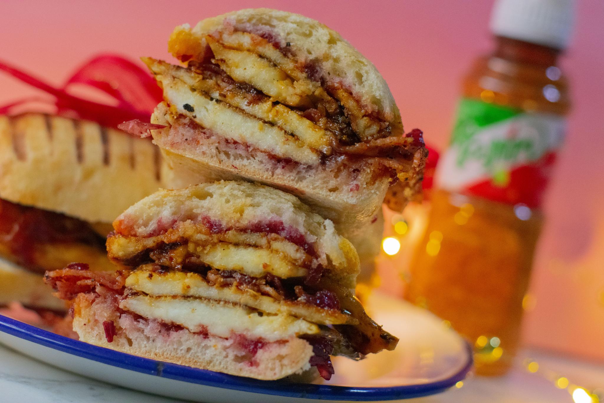 TAJIN CHRISTMAS BACON, HALLOUMI, AND CRANBERRY PANINI – nikibakes